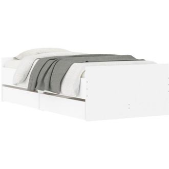 vidaXL Bettgestell mit Schubladen Wei&szlig; 100x200 cm vidaXL