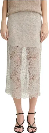 Rotate Rotate Birger Christensen, Femme, Jupes, Gris, Taille: 40 FR Jupe Midi en Dentelle