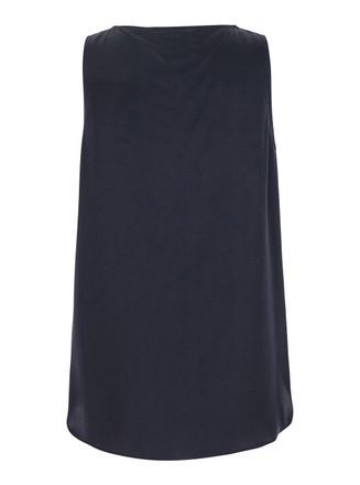 Max Mara Womens Blue Sleeveless Top With Round Neck Silk Tops