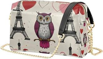 Mnsruu Sacs à bandoulière pour femme, sac à main en cuir, motif hibou de Paris