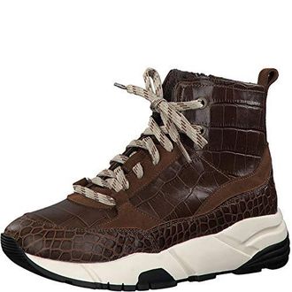 Tamaris Femme Bottes, Boots 25867-33, Dame Bottes à Lacets, Chaussures de Sport,Baskets Hautes,Lacets,Castagna,38 EU / 5 UK