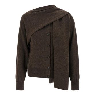 Ferragamo Scarf Cardigan - - Knitwear - Damen - Braun - S