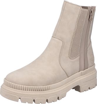 Rieker Winterboots RIEKER, Damen, Gr. 42, beige (creme), Elastischer Einsatz, Lederimitat, Schuhe Winterboots, mit kuscheligem Warmfutter, Topseller