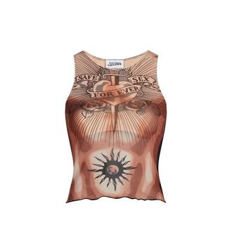 Jean Paul Gaultier Top imprim&eacute; transparent