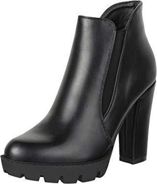 Elara Bottines Femme Bottes à la Cheville Chunkyrayan EL900 Black-39