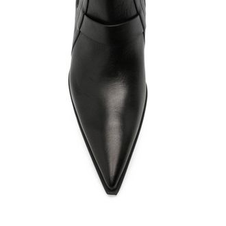 Rick Owens Calf Leather Pointed-Toe Wedge Sneaker - Black