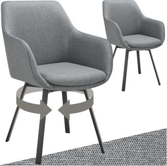 TecTake Lot de 2 Chaise pivotante de Salle à Manger Moderne Fauteuil salon Chaise Ergonomique Rembourrée Confortable Chaise Design Meuble salon pour Salle à m
