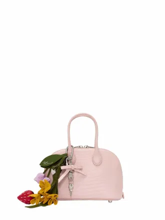 Self Portrait Lizard-Embossed Leather Top Handle Bag - Pink