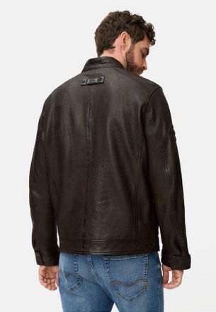 Camel Active Lederjacke mit Innentaschen Langarm