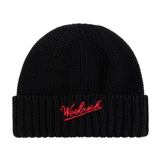 Woolrich Wollm&uuml;tze mit Logo - - Accessories - Herren - Schwarzk - M