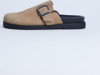 Topshop Amy - Mules zum Hineinschl&uuml;pfen in Beige mit Schnalle-Neutral