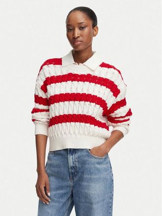 Tommy Jeans Pullover DW0DW22926 Rot Loose Fit