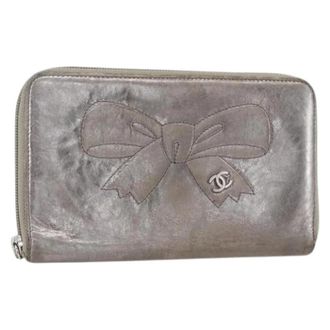 Chanel Pre-owned Leder Portemonnaie - - Pre-owned - Damen - Grau - ONE SIZE