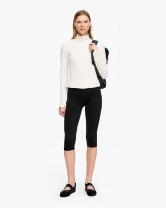 Arket Capri-Leggings Aus Weichem Stretch -Schwarz