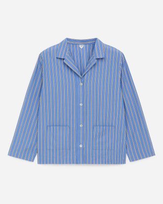 Arket Hemd Aus Baumwollsatin -Blau