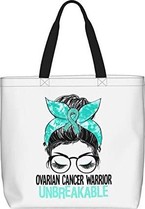 Generic Sac Fourre-Tout Sensibilisation Au Cancer De LOvaire Sac &Agrave; Bandouli&egrave;re En Toile R&eacute;utilisable Personnaliser Sacs En Toile Pour Femmes, Pour Filles, &Eacute;co