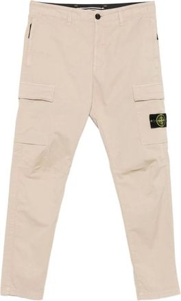 Stone Island Homme, Pantalons, Beige, Taille: W30 Pantalon Cargo avec Badge Boussole
