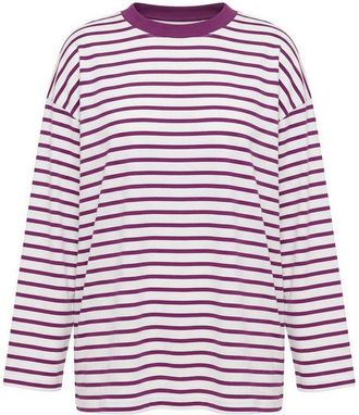 STUDIO UNTOLD Longsleeve Longsleeve oversized Ringeljersey R&uuml;cken-Statement