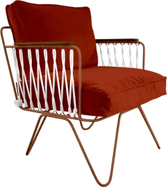 Honor&eacute; Fauteuil Croisette fer brun epoxy, velours Honor&eacute;
