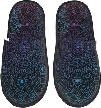 Generic Pantoufle Maison Imprim&eacute; Boh&egrave;me Chaudes Pantoufles Antid&eacute;rapantes Hiver Pantoufles Doux Hiver Chaussures Chaudes Pour Maison Salon Chambre M