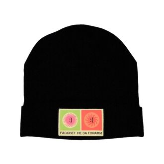 Rassvet Homme, Accessoires, Noir, Taille: ONE Size Bonnet Beanie avec Patch Graphique