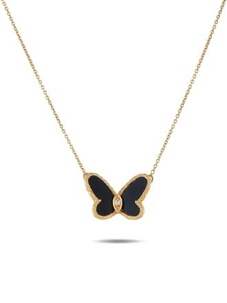 Van Cleef & Arpels Papillon diamond and onyx necklace - Gold
