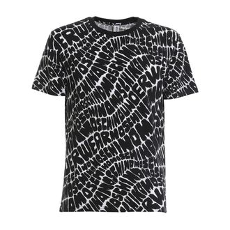 Moschino Logo Muster Allover Iconica T-Shirt - - Tops - Herren - Mehrfarbig - M