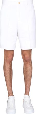 Alexander McQueen Tailored Cotton Bermudas - White