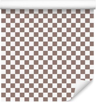 OEM Carta Da Parati A Scacchiera Grigio Chiaro E Arancione 50x1000 Cm