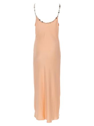 Paco Rabanne Satin Polyester Midi Dress - Pink