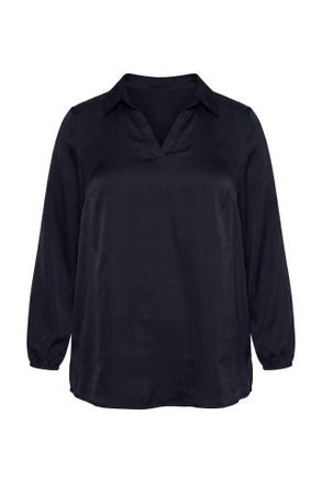 Miamoda Longbluse Chiffon-Bluse A-Linie weiter Langarm