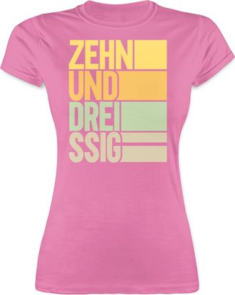 Shirtracer Shirt Damen - 40. Geburtstag - Zehnunddreissig - XXL - Rosa - t-Shirt 40 40er zehnunddrei&szlig;ig Funshirts f&uuml;r Frauen Tshirt zum 40.Geburtstag 40-er t-Shi