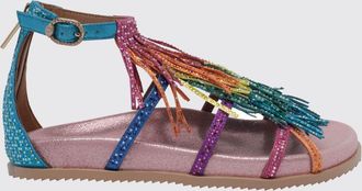 Kurt Geiger Verzierte flache Sandalen mit Fransen und Strass