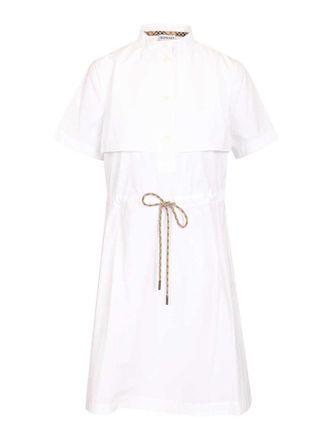 Burberry Robe Au Genou - Blanc