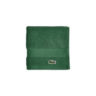 Lacoste Heritage Supima Baumwoll-Waschlappen, Krokodilgr&uuml;n, 33 x 33 cm