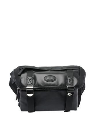 Tod's Schultertasche mit Logo-Patch - Schwarz