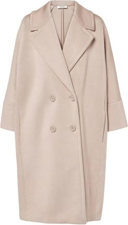 Max Mara Femme, Manteaux, Beige, Taille: 38 FR Manteau en Jersey à Double Boutonnage en Dark Nocciola