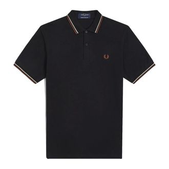 Fred Perry Homme, Tops, Noir, Taille: XS Polo Original à Double Liseré