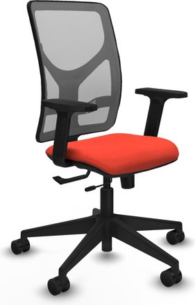 Piqueras y Crespo B&uuml;rostuhl Home Office mit 2D-Armen, h&ouml;henverstellbare Lendenwirbelst&uuml;tze, ausgestattet mit Syncro/Traslack und Schneideschaum, Grau/Dunkelorange