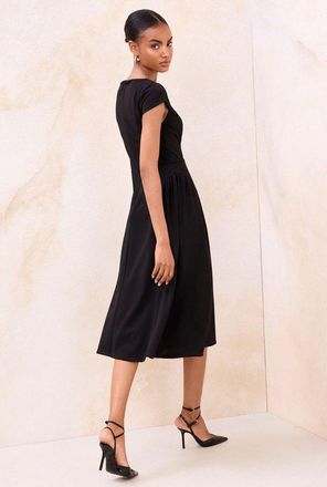 Lipsy Midikleid Lipsy Historic Midikleid mit Fl&uuml;gel&auml;rmeln + G&uuml;rtel (1-tlg)