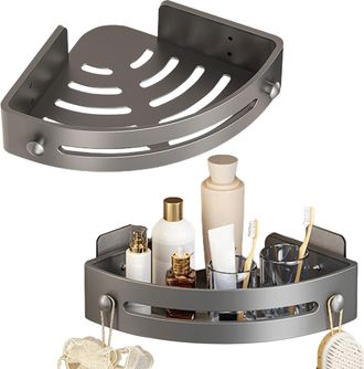 Generic badezimmer organizer duschregal badezimmer regal shampoo-halter ohne bohren rostfrei stark klebend verstellbar wasserdicht duschorganizer für badewann