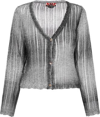 Mymo Strickjacke Frauen schwarz-wei&szlig;