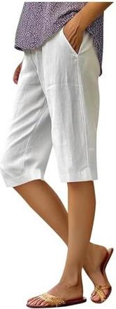 Generic Bermuda Femme Ete Fluide Shorts De Plage Grande Taille Chic D&eacute;contract&eacute; Pantacourts &Eacute;lastique avec Poches Large Pantalons Court De Sport Ample Bermuda