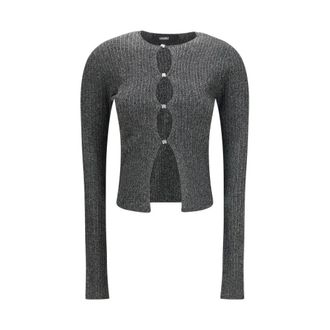 Amiri Femme, Pulls, Gris, Taille: 42 FR Lurex Cardigan