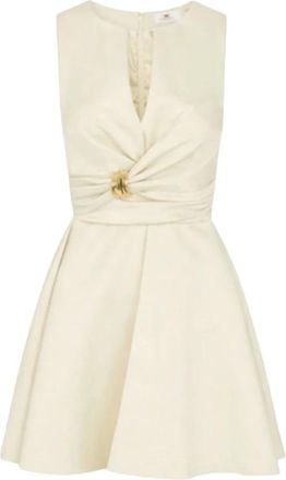 Elisabetta Franchi Femme, Robes, Blanc, Taille: 42 FR Duchess Satin Dress
