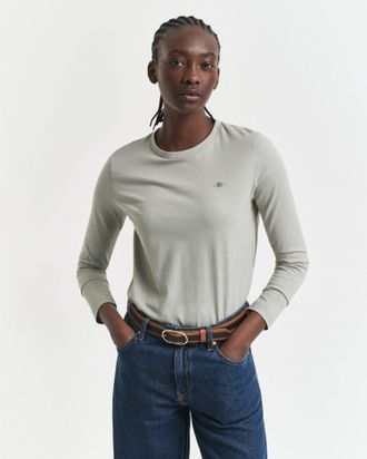 GANT Damen Shield Langarm-T-Shirt (XXXL) FADED SAGE