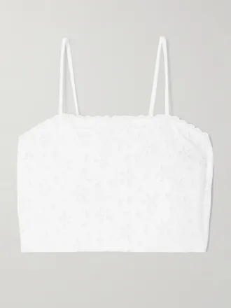 Poss&eacute; Salma Verk&uuml;rztes Oberteil Aus Baumwolle Mit Lochstickerei - Wei&szlig;