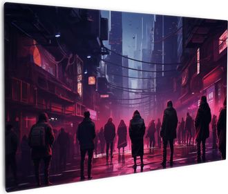 Wallario Leinwandbild Aufstand in der Stadt - Wandbild 60 x 90 cm: Kunstdruck | Brillante lichtechte Farben | hochauflösend | verzugsfrei