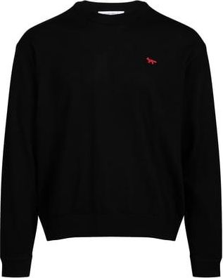 Maison Kitsun&eacute; Pull droit &agrave; logo brod&eacute; en laine