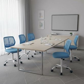 Furniture R Besucher- & Konferenzstuhl ergonomisch, drehbar, höhenverstellbar, ohne Armlehnen, Netzrückenlehne, 38x40cm Sitz, 32cm Rückenlehne, Metallfuß mit Roll